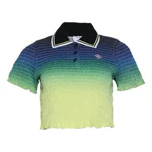 Casablanca Shirred Polo Top