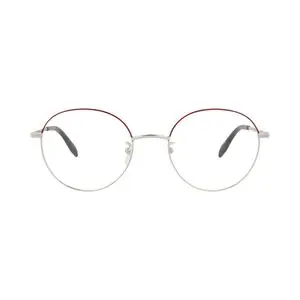 Alexander McQueen Round-frame Metal Optical Frames /transparent - Silver