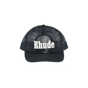 Rhude Logo Mesh Hat /white - Black
