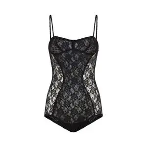 Attico Bodysuit Stretch Lace - Black