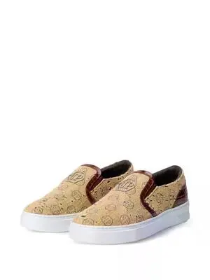 Philipp Plein Monogram Slip-on Sneakers - Neutrals