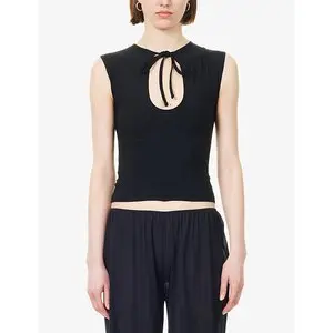 Gimaguas Anis Key-hole Stretch-woven Top