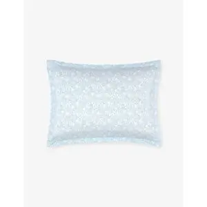 YVES DELORME Capri Floral-print Cotton-sateen Oxford Pillowcase 50cm X 75cm - Aqua