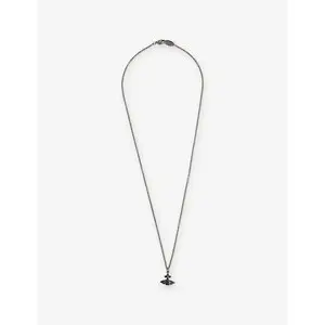 VIVIENNE WESTWOOD Feodorita Brass Pendant Necklace - Ruthenium / Black Cz