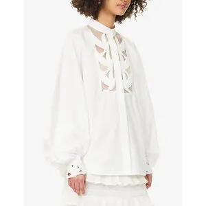 Zimmermann Luna Appliqué Cotton Blouse