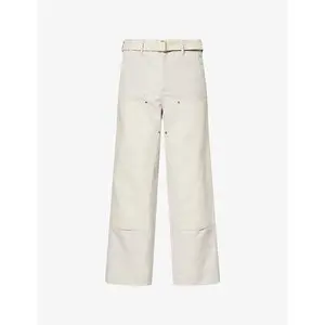 Sacai Duck Tonal-panel Canvas Trousers - Ivory