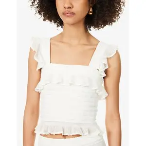 Zimmermann Luna Lace Frill Knitted Cami Top