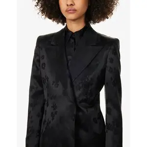 Gabriela Hearst Aleah Textured Silk Blazer - Black