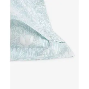 YVES DELORME Capri Floral-print Cotton-sateen Oxford Pillowcase 65cm X 65cm - Aqua