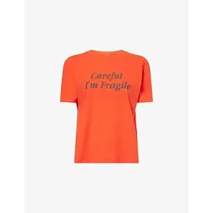 Gimaguas Careful Text-print Cotton T-shirt - Red
