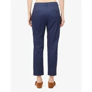 Max Mara Cropped Cigarette Slim-fit Trousers - Navy