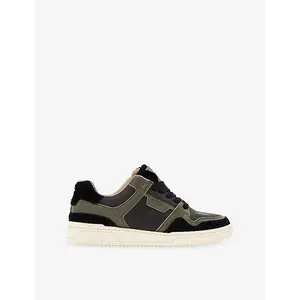 ALLSAINTS Regan Plus Leather Trainers - Black/sage Gre