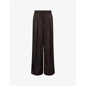 Lacoste Pleat Relaxed Satin Track Trousers - Brown