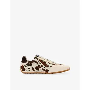 ALLSAINTS Liam Cow-print Suede Trainers