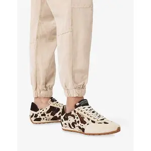 ALLSAINTS Liam Cow-print Suede Trainers