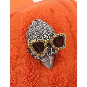 Kurt Geiger Eagle Puff Fabric Slides - Orange