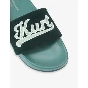 Kurt Geiger Script Suede Slides