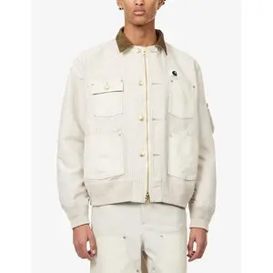 Sacai X Carhartt Wip Logo-patch Canvas Jacket - Ivory