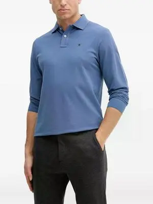 HACKETT Long-sleeved Logo-embroidered Polo Shirt