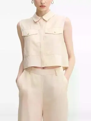 GAUDI Polo-collar Shirt With Chest-pocket - Neutrals