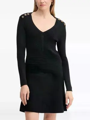 GAUDI Button-embellished V-neck Mini Dress