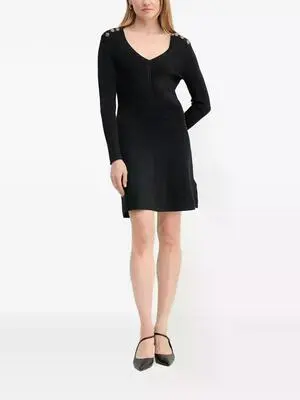 GAUDI Button-embellished V-neck Mini Dress