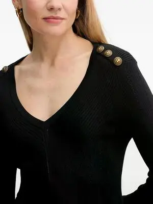 GAUDI Button-embellished V-neck Mini Dress