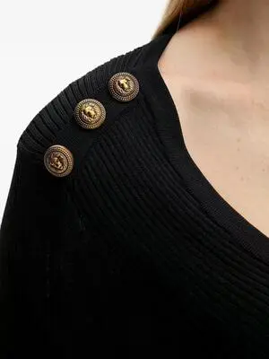 GAUDI Button-embellished V-neck Mini Dress