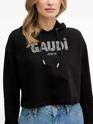 GAUDI Embellished Cropped Hoodie
