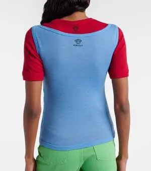Versace Medusa Virgin Wool Tank Top - Blue