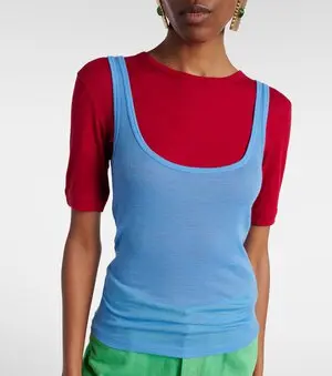 Versace Medusa Virgin Wool Tank Top - Blue