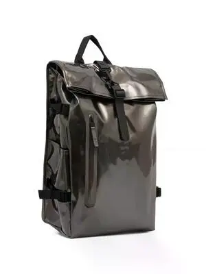 Rains Glossy Roll-top Backpack - Silver
