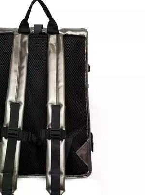 Rains Glossy Roll-top Backpack - Silver