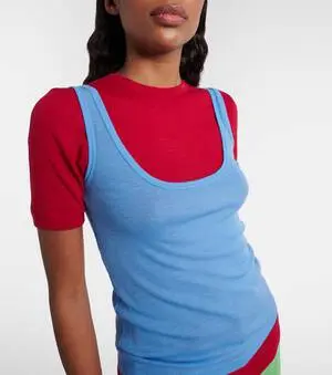 Versace Medusa Virgin Wool Tank Top - Blue