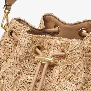 JIMMY CHOO Cinch Medium Raffia Shoulder Bag - Neutral