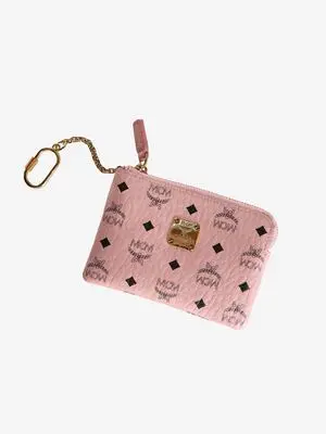 Mcm Aren Visetos Card Case - Pink/gold/tone