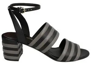 FERRAGAMO Diandra Block Heel Sandals - Black