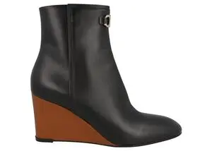 FERRAGAMO Catuja Leather Booties - Black