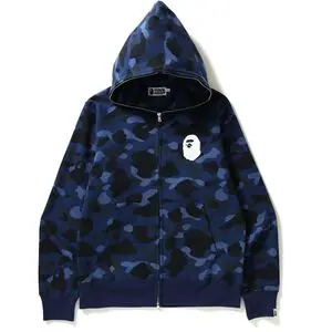A BATHING APE Camo Full Zip Hoodie - Navy Blue
