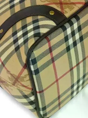 Burberry 1990s Check Pattern Shoulder Tote Bag