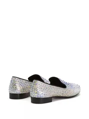 GIUSEPPE ZANOTTI Marvin Crystal-embellished Loafers - Silver
