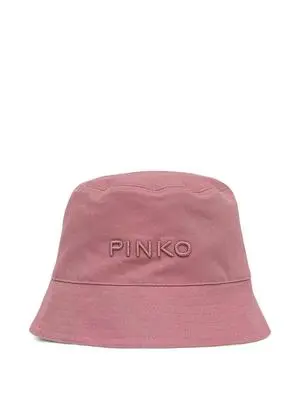Pinko Bucket Hat With Embroidered Logo - Pink