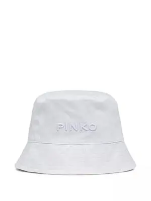 Pinko Embroidered-logo Bucket Hat - White