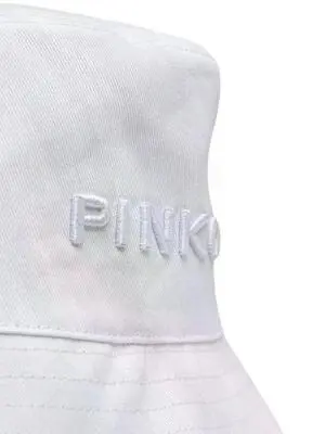 Pinko Embroidered-logo Bucket Hat - White