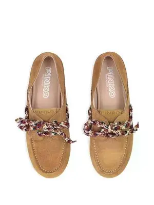Pinko Braided-tie Loafers - Brown