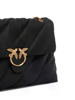 Pinko Quilted Cross Body Bag With Bird Appliqu - Black