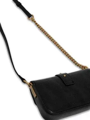 Pinko Love Birds Leather Mini Crossbody Bag - Black