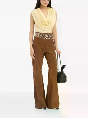 ROTATE BY BIRGER CHRISTENSEN High-waisted Suede Trousers