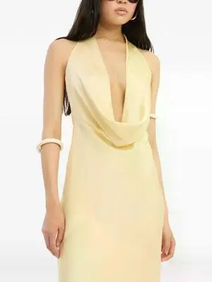 ROTATE BY BIRGER CHRISTENSEN Halter Chiffon Maxi Dress - Yellow