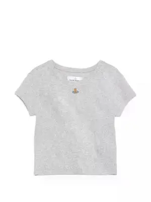 VIVIENNE WESTWOOD Logo-embroidered T-shirt - Grey